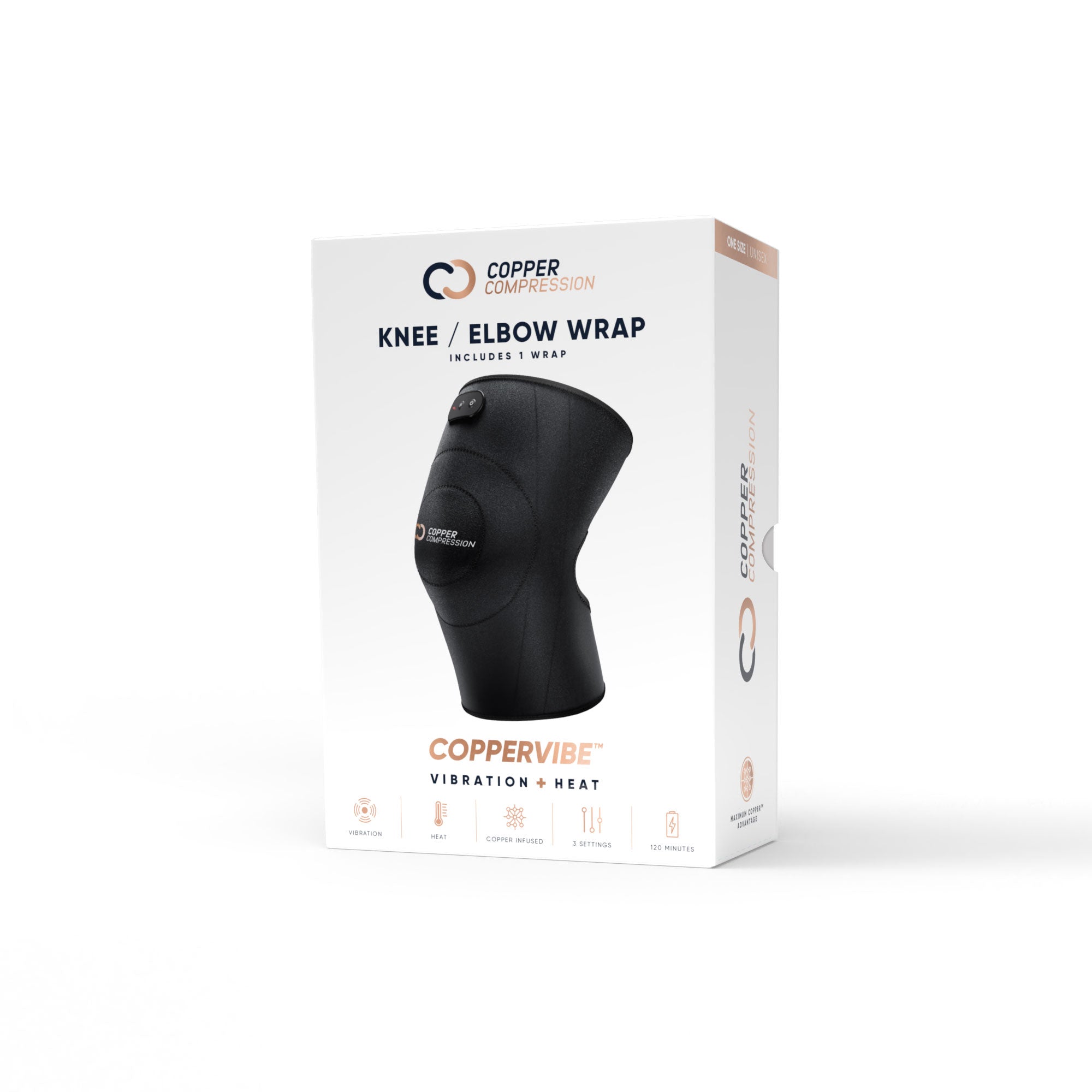 Vibration+Heat Therapy Knee Wrap – Copper Compression