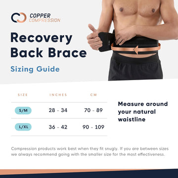Copper Compression Back Brace - Lower Back & Lumbar Support