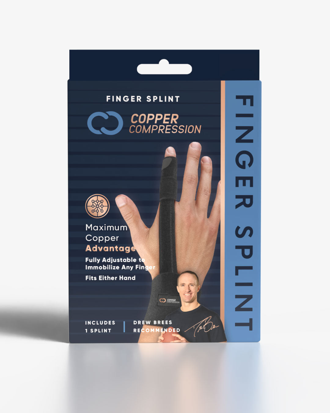 Copper-Infused Finger Splint Brace - Adjustable to Fit all Fingers ...