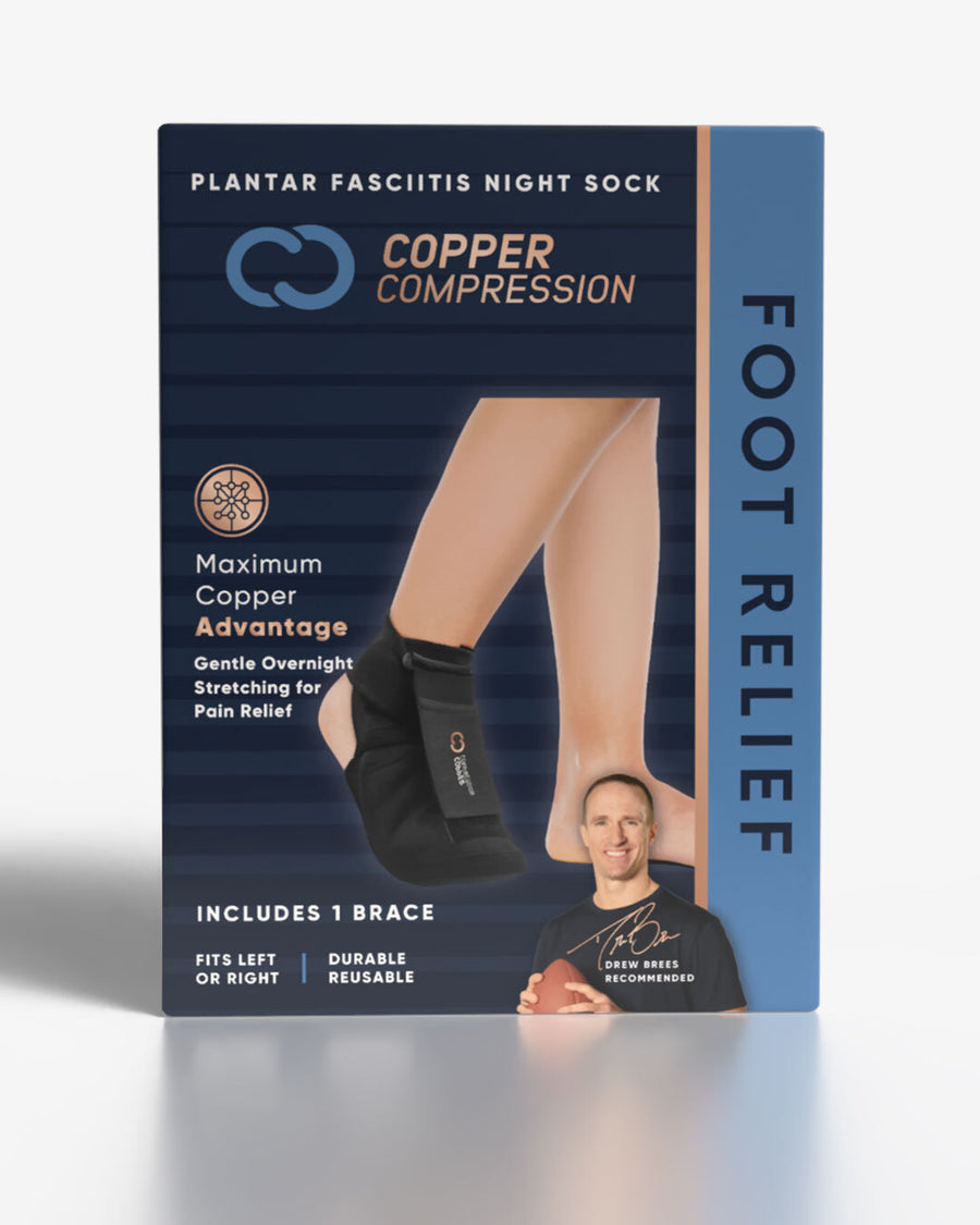 Copper-Infused Plantar Fasciitis Night Sock - Snug Adjustable Fit ...