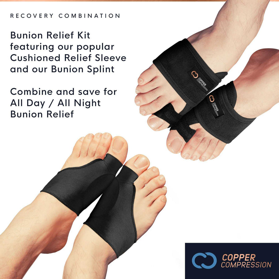 Bunion Relief Kit - Cushion Relief Sleeve and Bunion Splint – Copper ...
